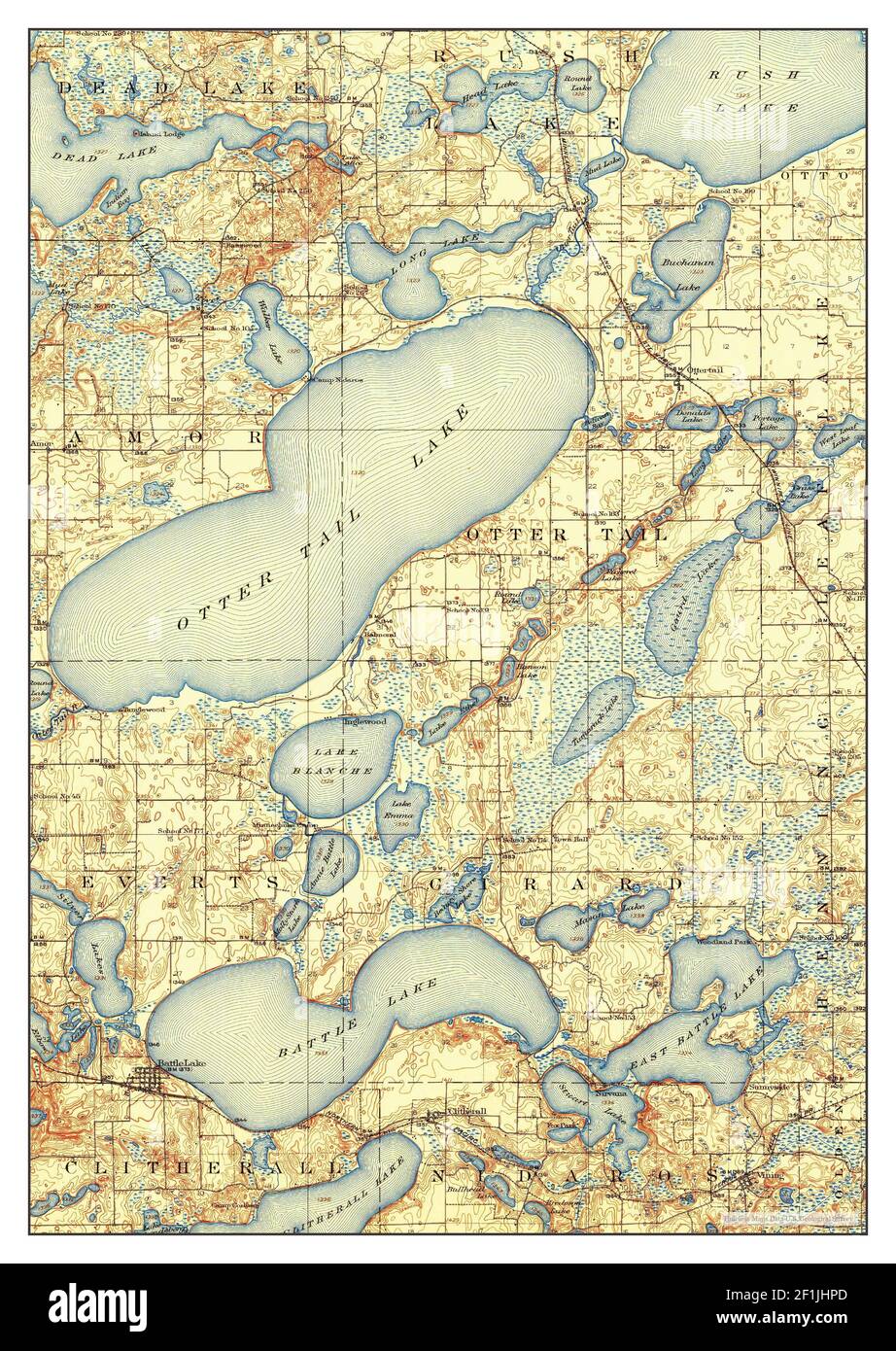 Battle Lake, Minnesota, map 1914, 1:62500, United States of America by ...
