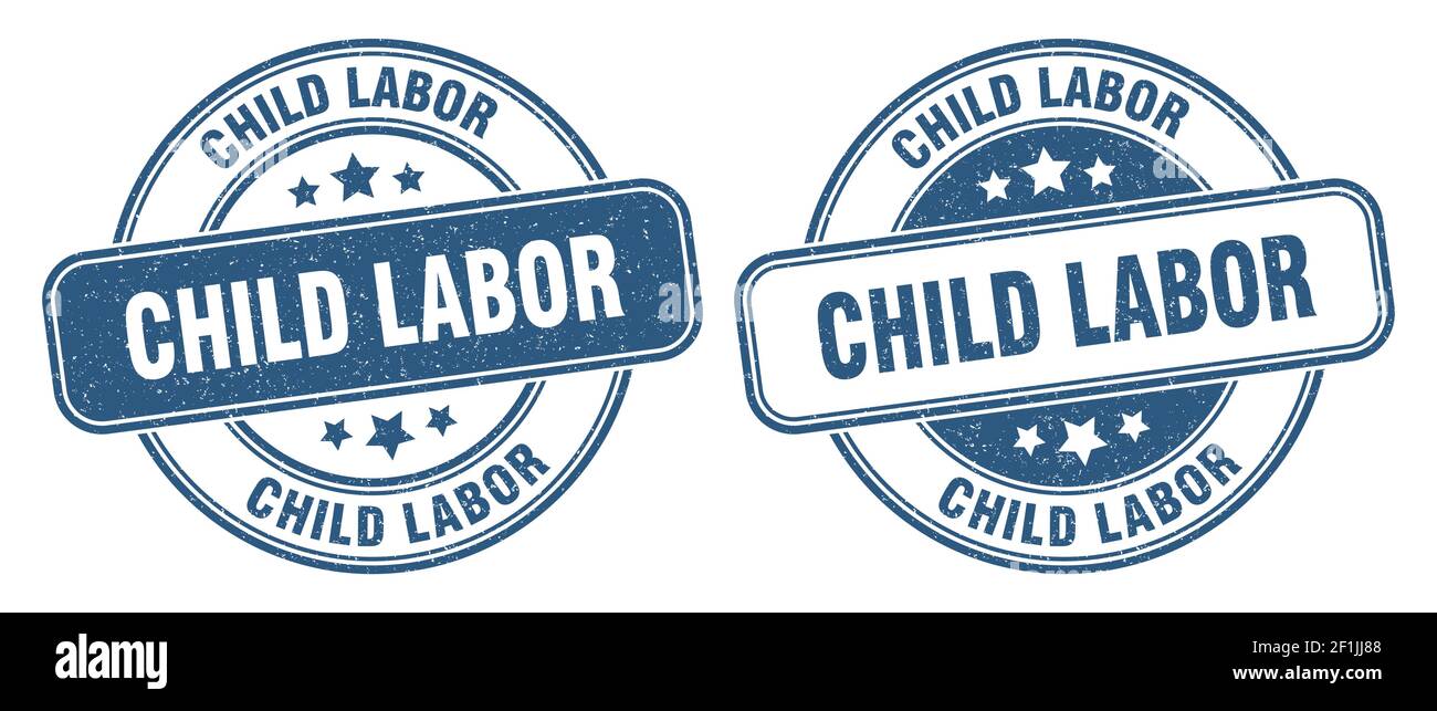 child labor stamp. child labor sign. round grunge label Stock Vector ...