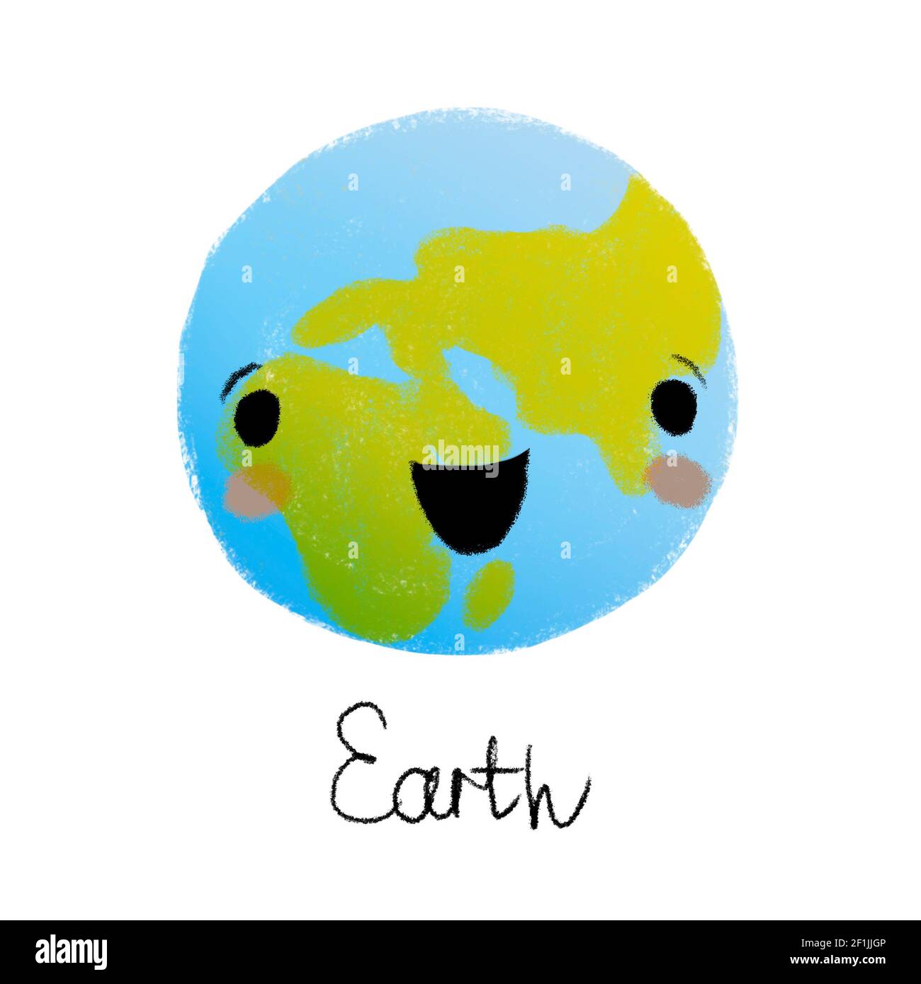 Cute bright colorful Earth. Isolated on white background Stock Photo ...