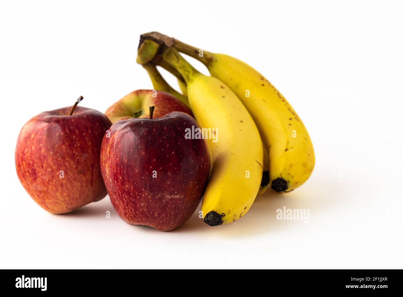Banana and apple isolated on white background, Fresh fruits on white ...