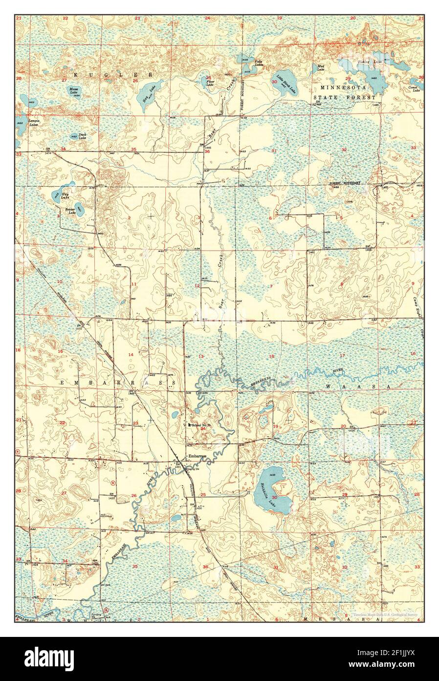 Embarrass, Minnesota, map 1950, 1:24000, United States of America by ...