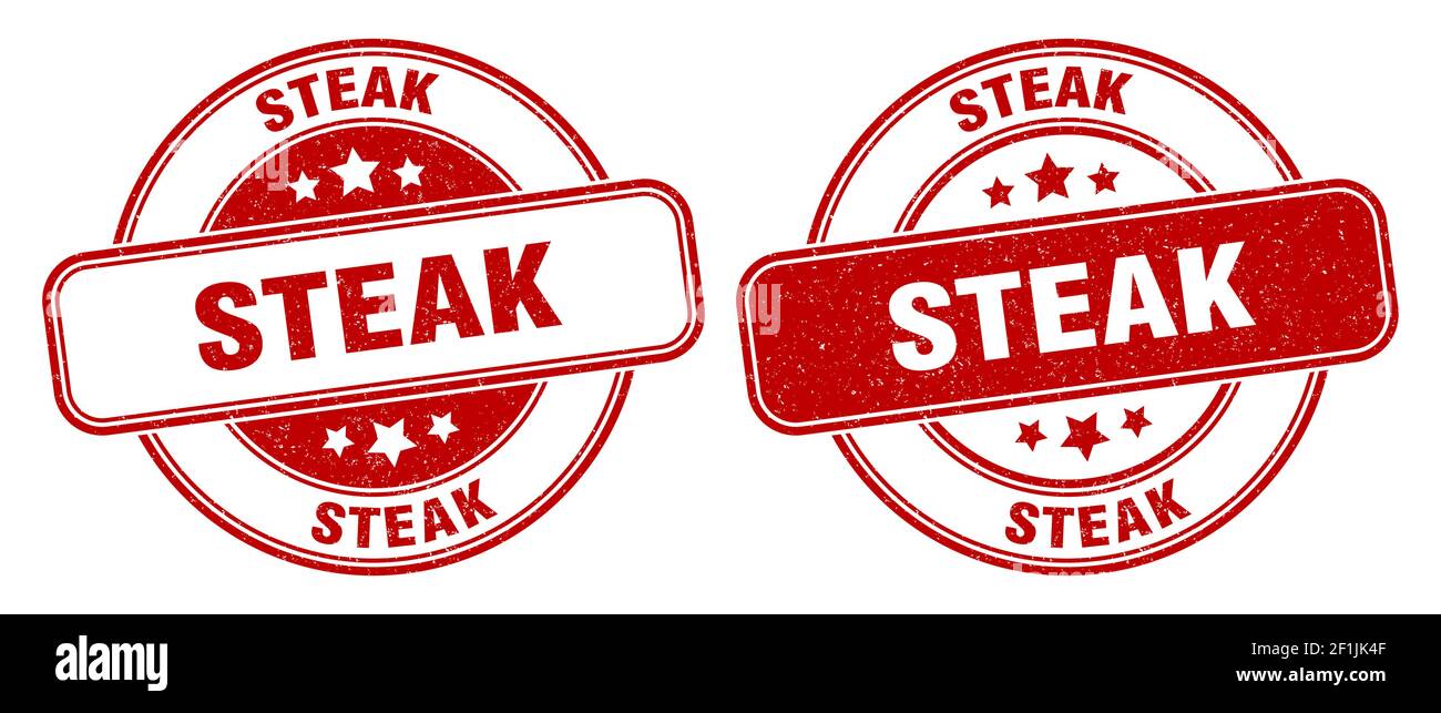 steak stamp. steak sign. round grunge label Stock Vector Image & Art ...