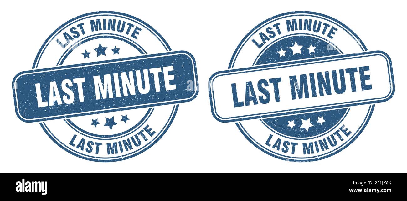 last minute stamp. last minute sign. round grunge label Stock Vector ...