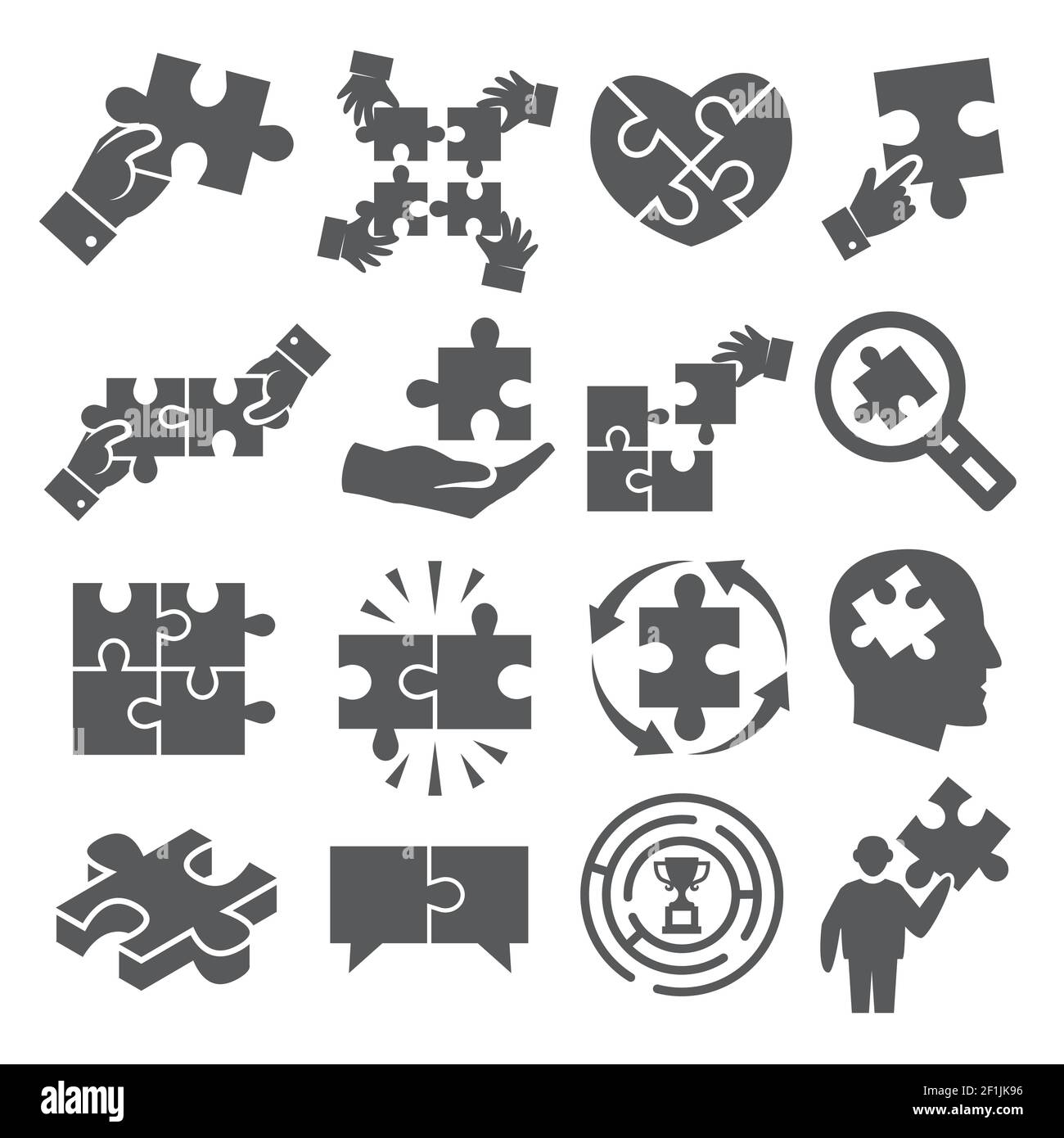 Puzzle icons set on white background Stock Vector Image & Art - Alamy