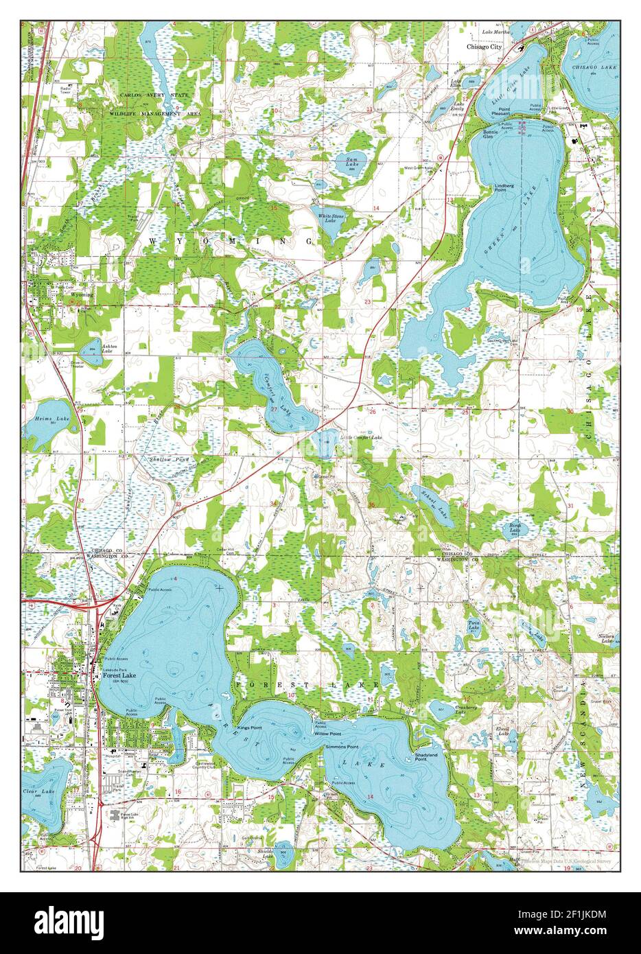 Forest Lake, Minnesota, map 1974, 1:24000, United States of America by ...