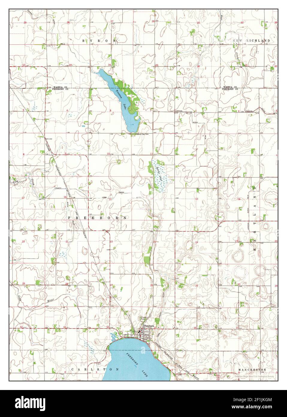 Freeborn, Minnesota, map 1967, 1:24000, United States of America by ...