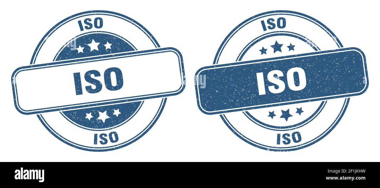 iso stamp. iso sign. round grunge label Stock Vector Image & Art - Alamy