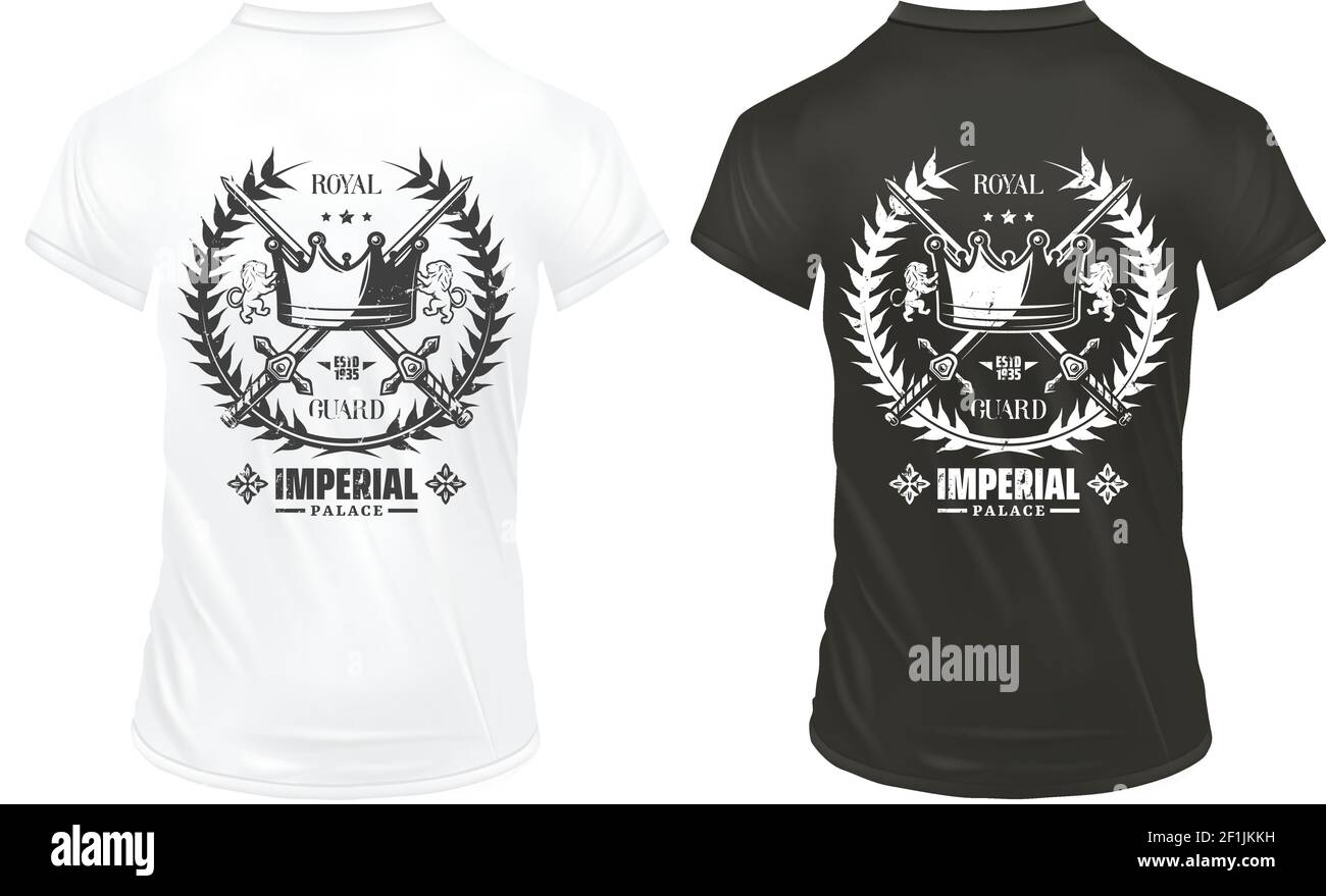 Vintage imperial prints concept with inscription royal crown crossed ...