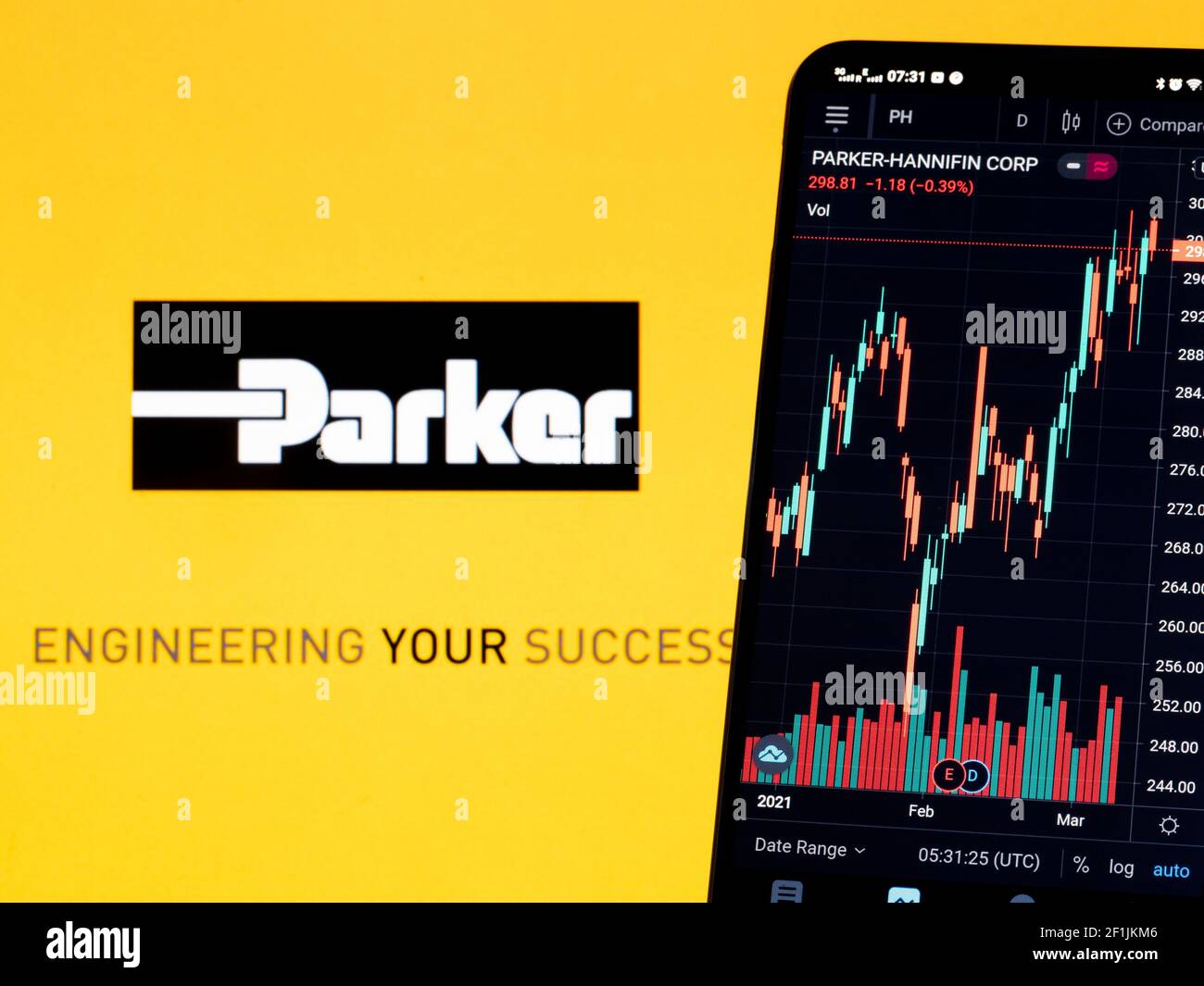In this photo illustration the stock market information of Parker ...
