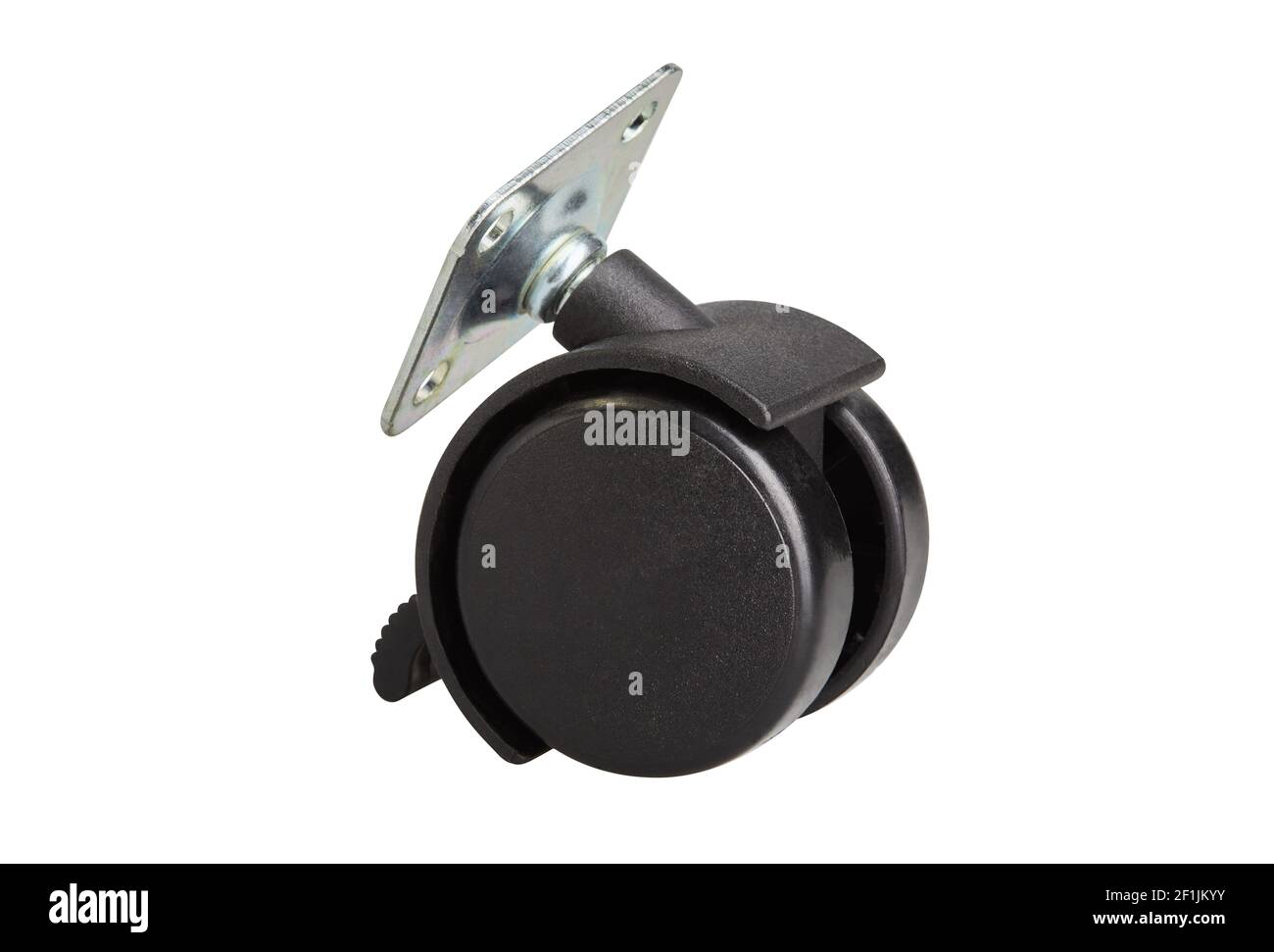 Plastic wheel for office or computer chair isolated on white background ...