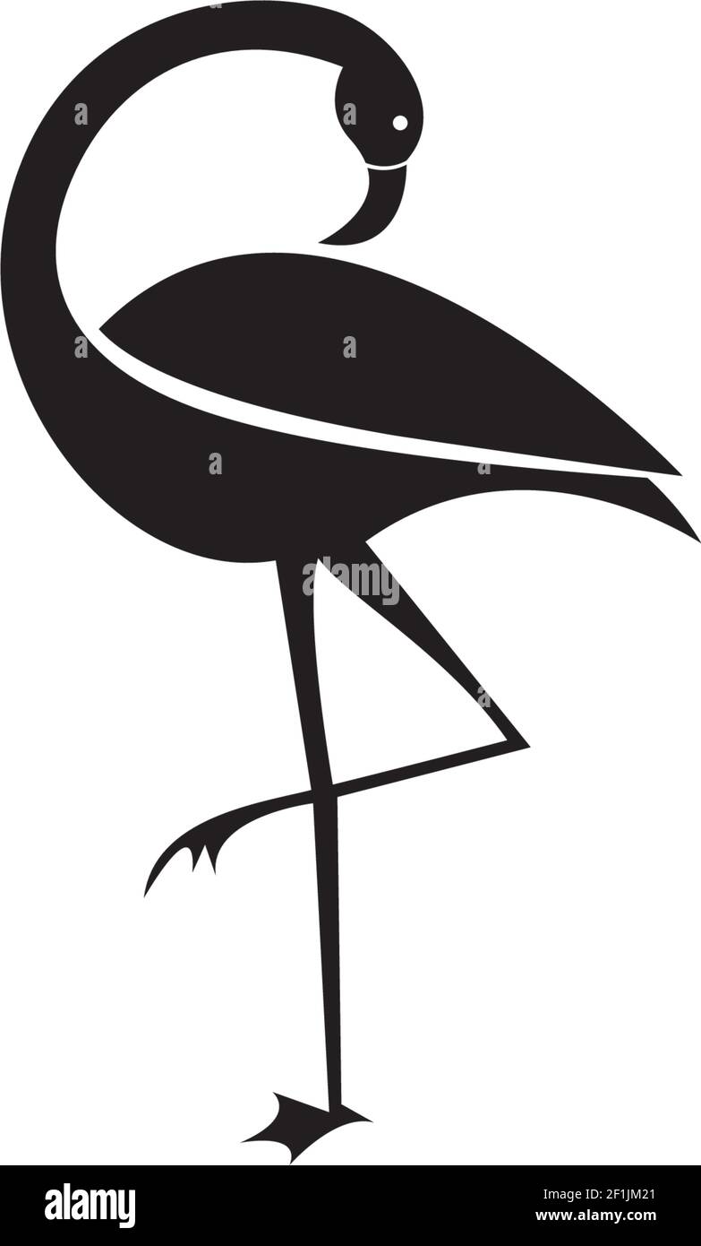 Flamingo one line drawing Black and White Stock Photos & Images - Alamy