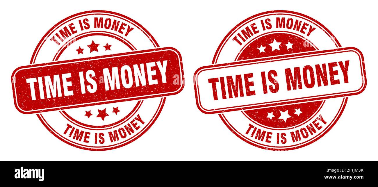 time is money stamp. time is money sign. round grunge label Stock ...