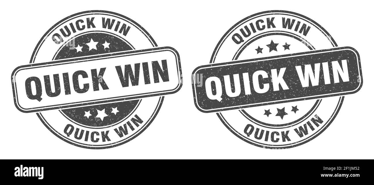 quick win stamp. quick win sign. round grunge label Stock Vector Image ...