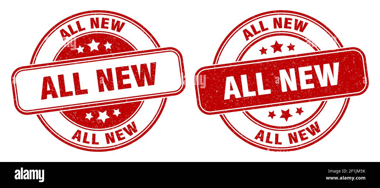 all new stamp. all new sign. round grunge label Stock Vector Image ...