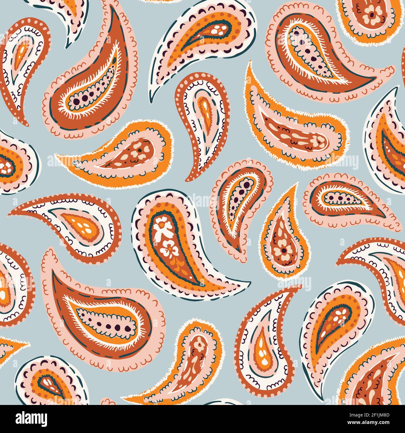 Orange paisley pattern hi-res stock photography and images - Alamy