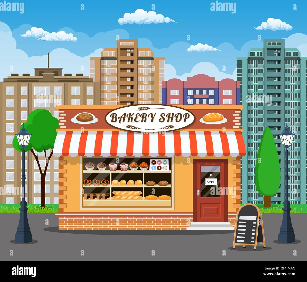 Building city bakery outdoor Stock Vector Images - Alamy