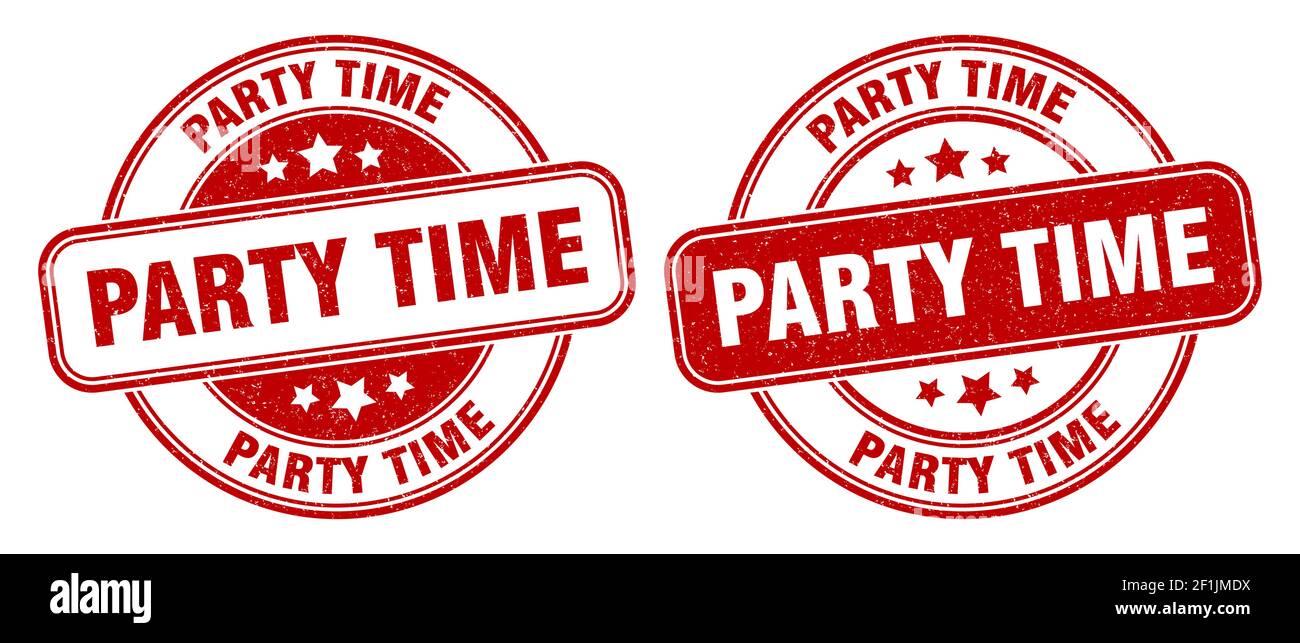 party time stamp. party time sign. round grunge label Stock Vector ...