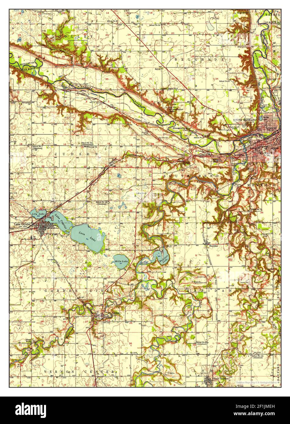 Mankato West, Minnesota, map 1951, 1:62500, United States of America by ...