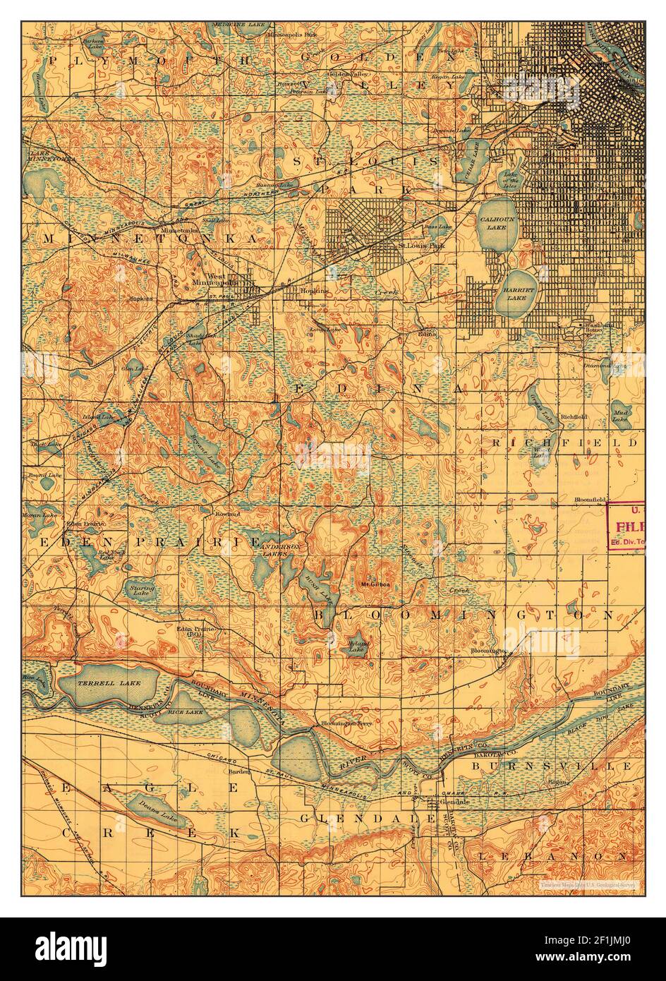 Old map of minneapolis hi-res stock photography and images - Alamy