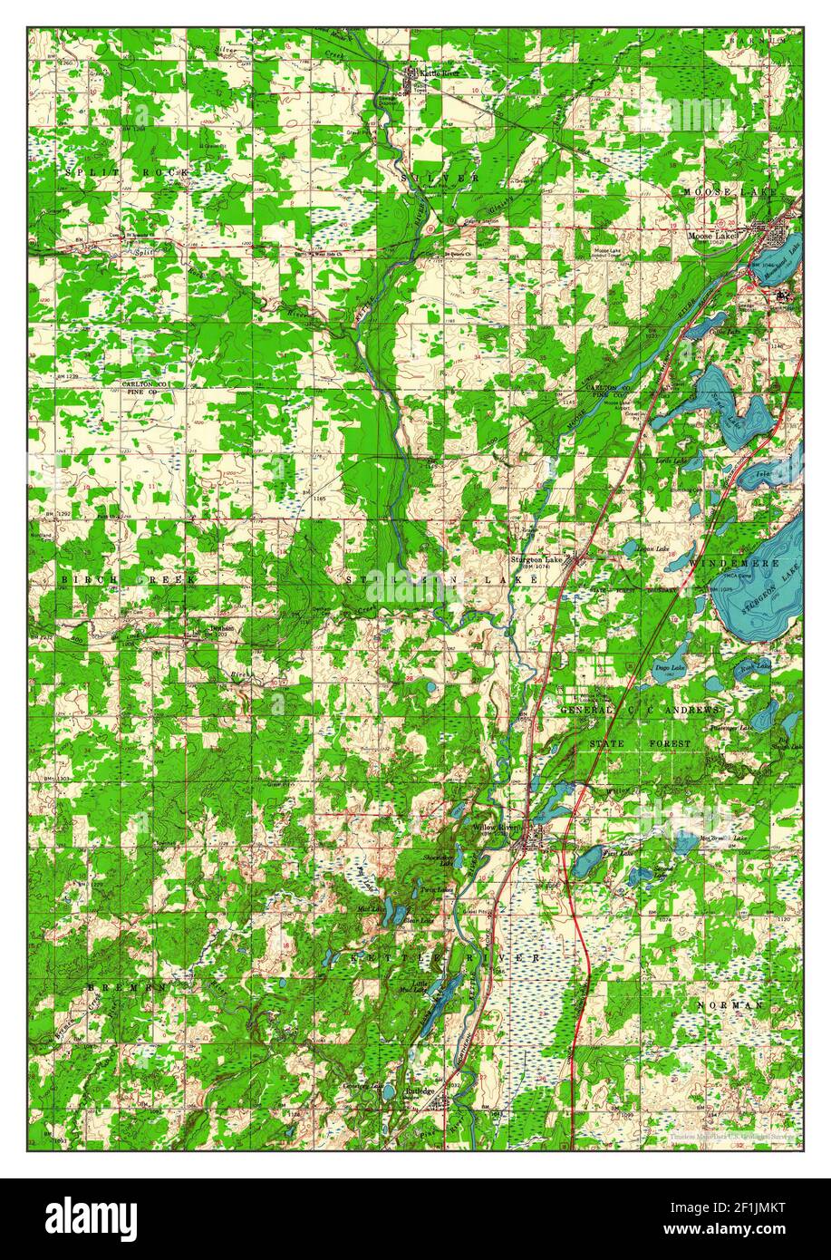 Moose Lake, Minnesota, map 1961, 1:62500, United States of America by ...