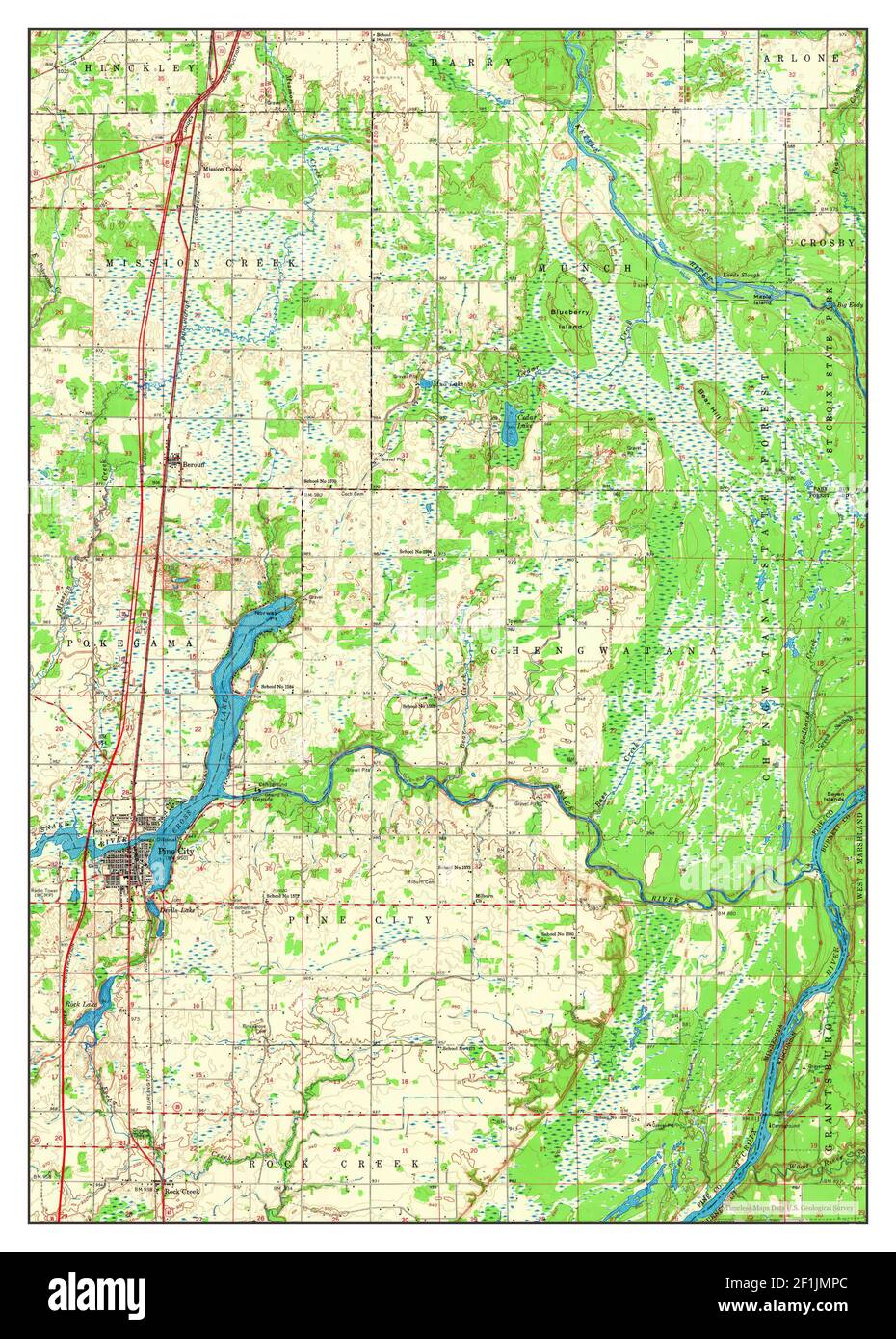 Pine City, Minnesota, map 1961, 1:62500, United States of America by ...