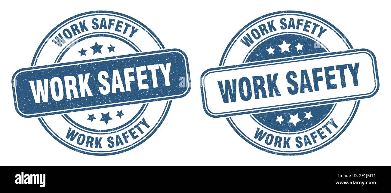 work safety stamp. work safety sign. round grunge label Stock Vector ...
