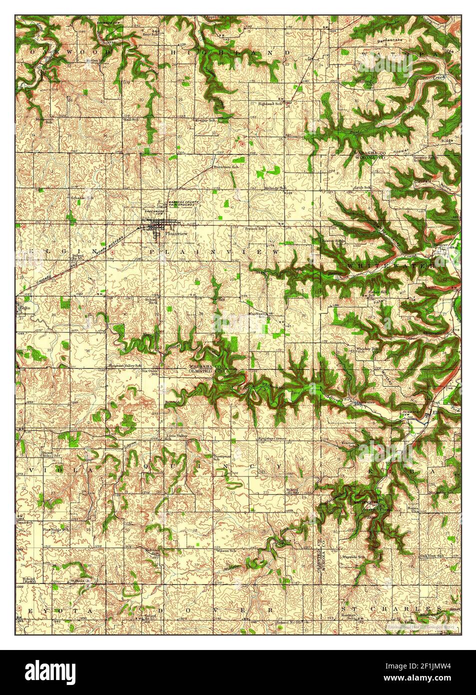 Map of plainview minnesota Cut Out Stock Images & Pictures - Alamy