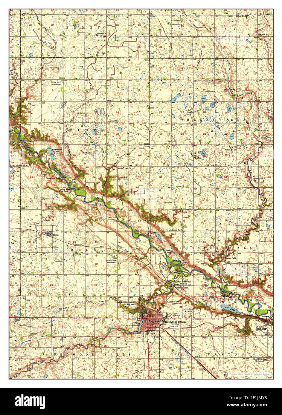 Map of redwood falls hi-res stock photography and images - Alamy