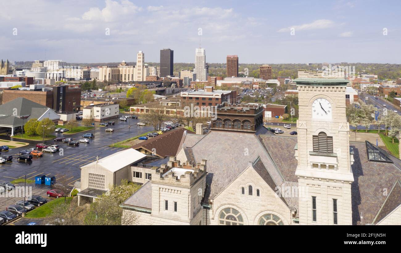 Just Before Lunch Time in Downtown City Center Akron Ohio Stock Photo ...