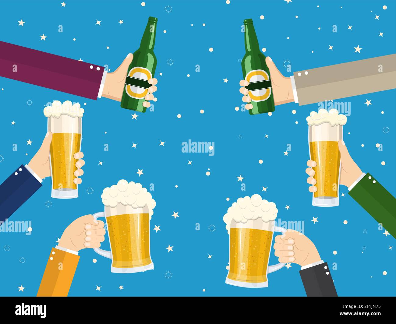 People clinking beer glasses Stock Vector Image & Art - Alamy