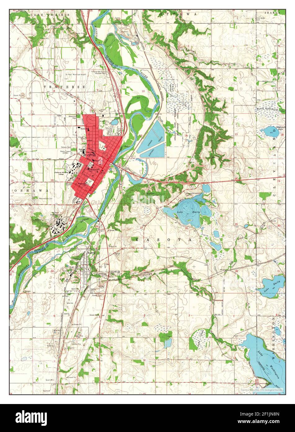 St peter minnesota map hi-res stock photography and images - Alamy