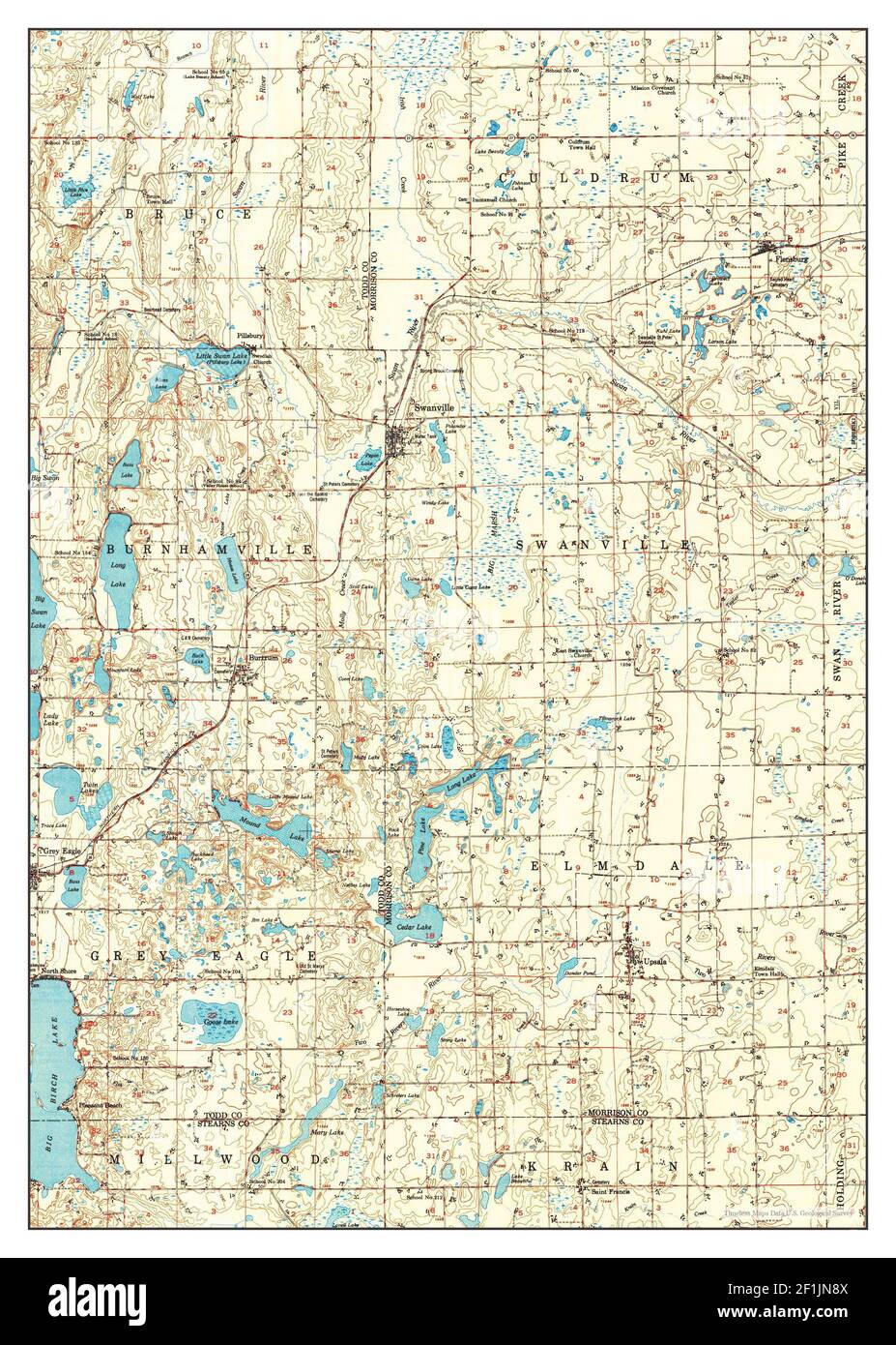 Swanville, Minnesota, map 1950, 1:62500, United States of America by ...