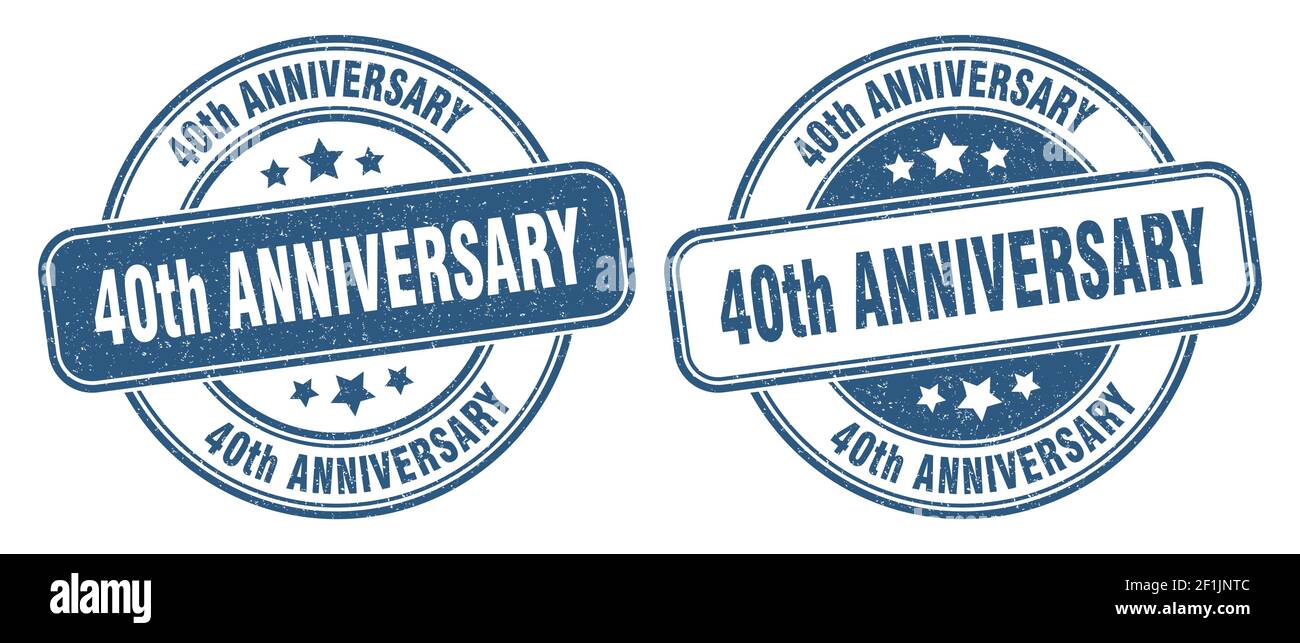 40th anniversary stamp. 40th anniversary sign. round grunge label Stock ...
