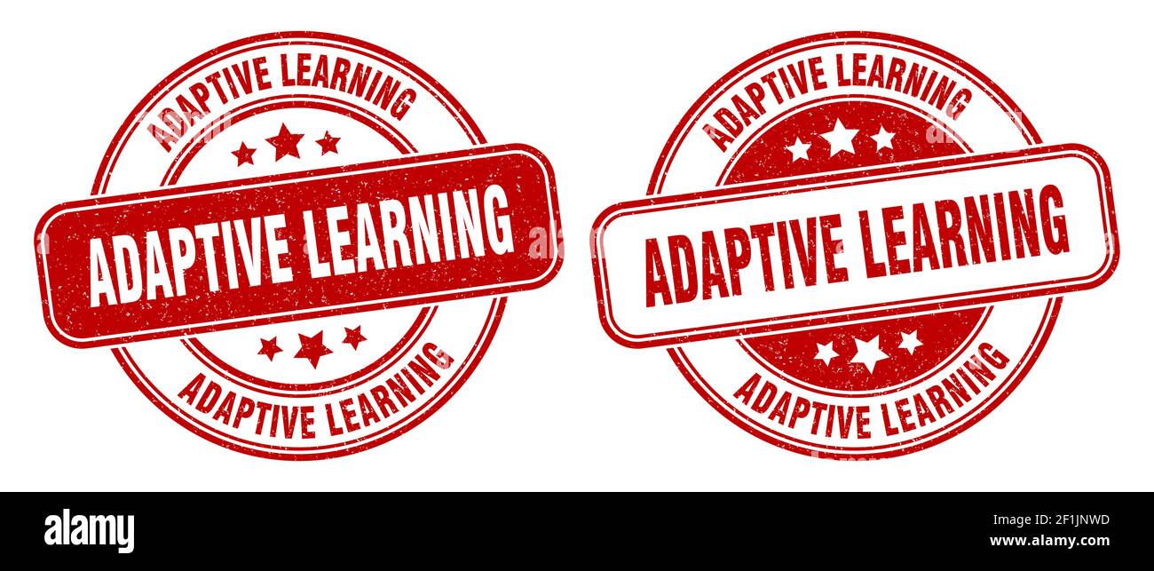 adaptive learning stamp. adaptive learning sign. round grunge label ...