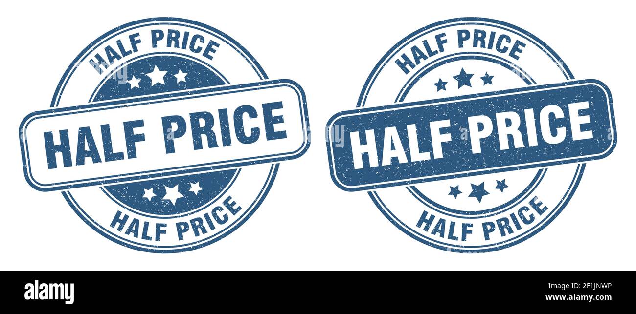 half price stamp. half price sign. round grunge label Stock Vector ...