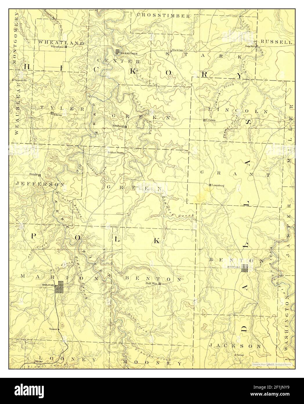 Bolivar, Missouri, map 1892, 1:125000, United States of America by ...