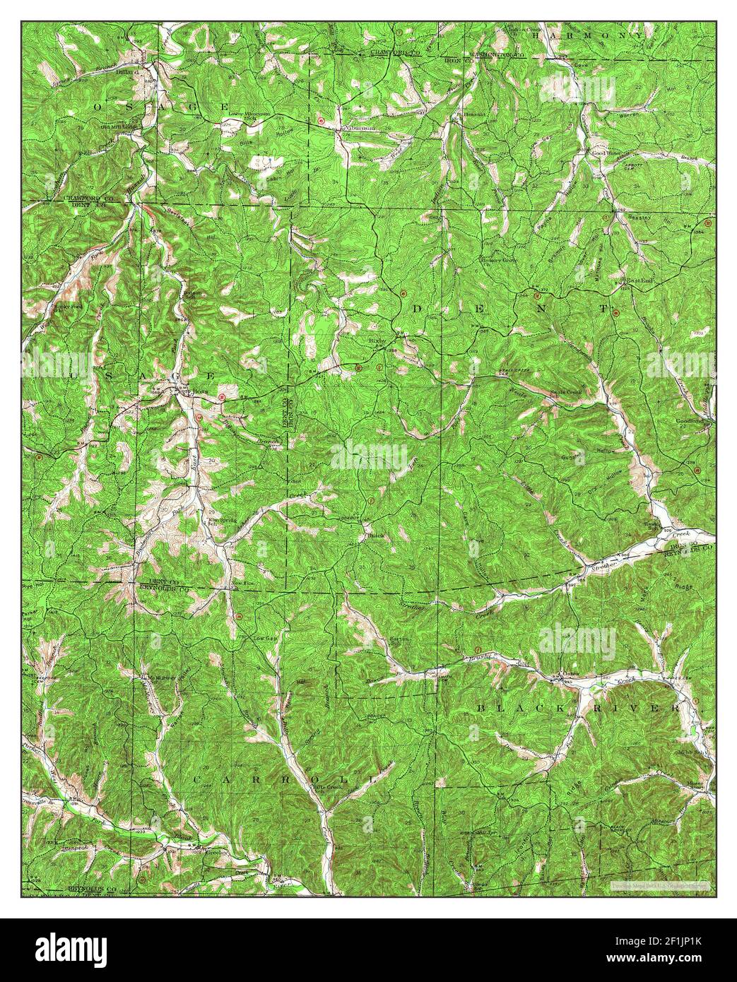 Boss, Missouri, map 1943, 1:62500, United States of America by Timeless ...