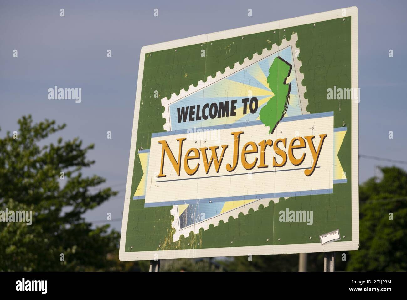 Welcome to New Jersey Highway Message Billboard Roadsign Stock Photo ...