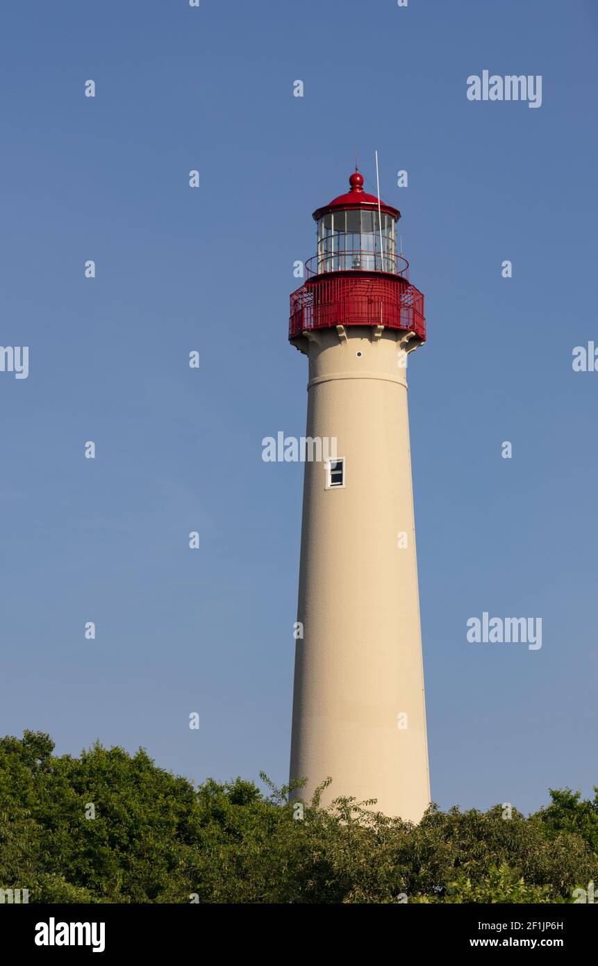 Atlantic Ocean Coastal Beacon Cape May Lighthouse in New Jersey USA ...