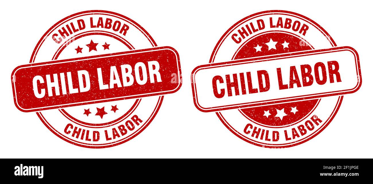child labor stamp. child labor sign. round grunge label Stock Vector ...