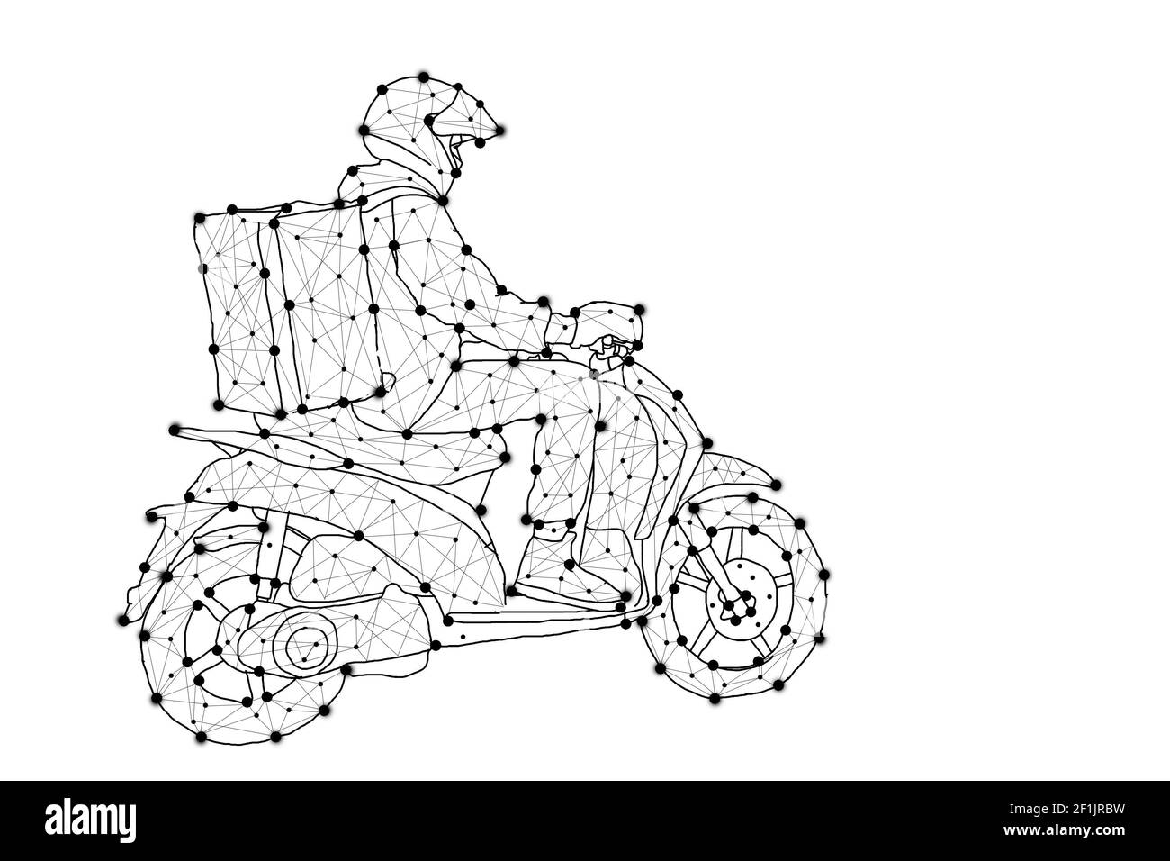 The motorcycle consists of points, lines and triangles.The polygon ...