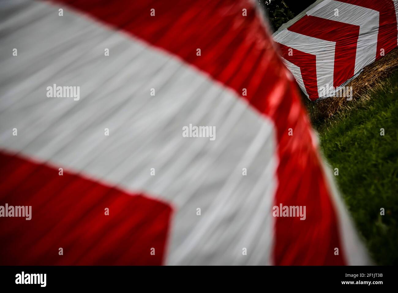 Straw bales chicane during the 2019 WRC World Rally Car Championship ...