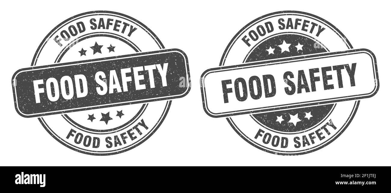 food safety stamp. food safety sign. round grunge label Stock Vector ...