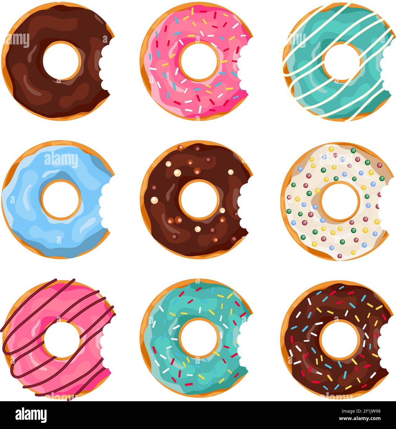 Set of cartoon donuts Stock Vector Image & Art - Alamy