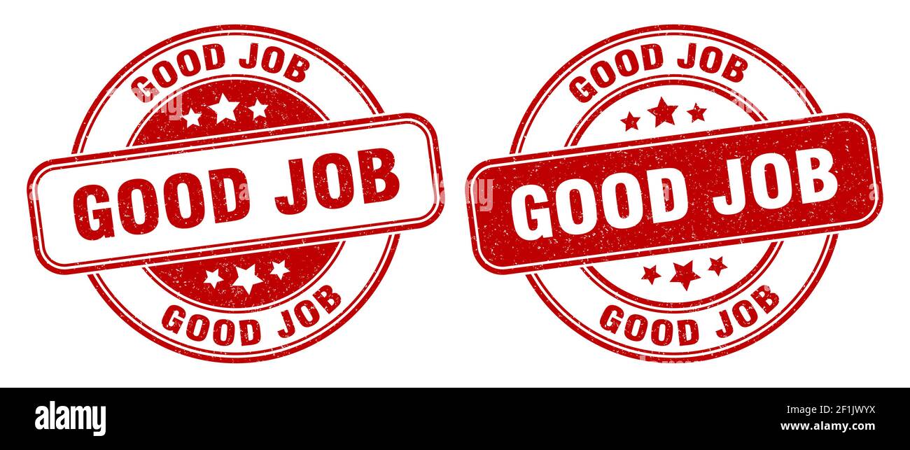 good job stamp. good job sign. round grunge label Stock Vector Image ...