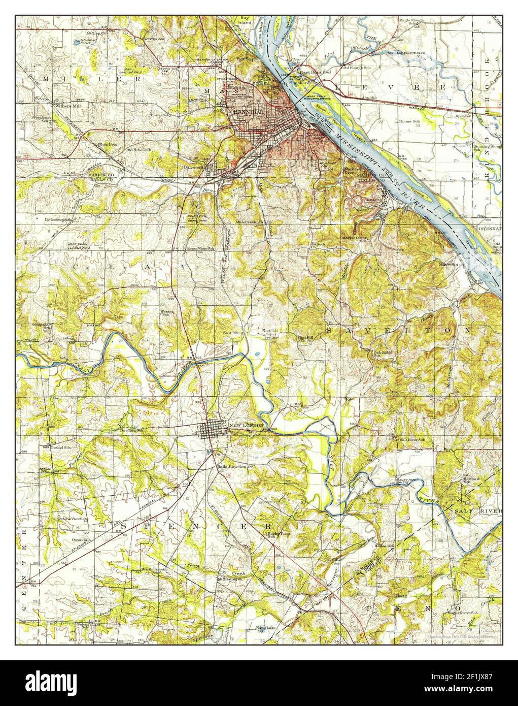 Map of hannibal missouri Cut Out Stock Images & Pictures - Alamy