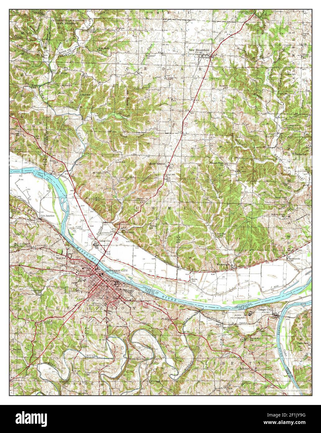Jefferson City, Missouri, map 1939, 1:62500, United States of America ...