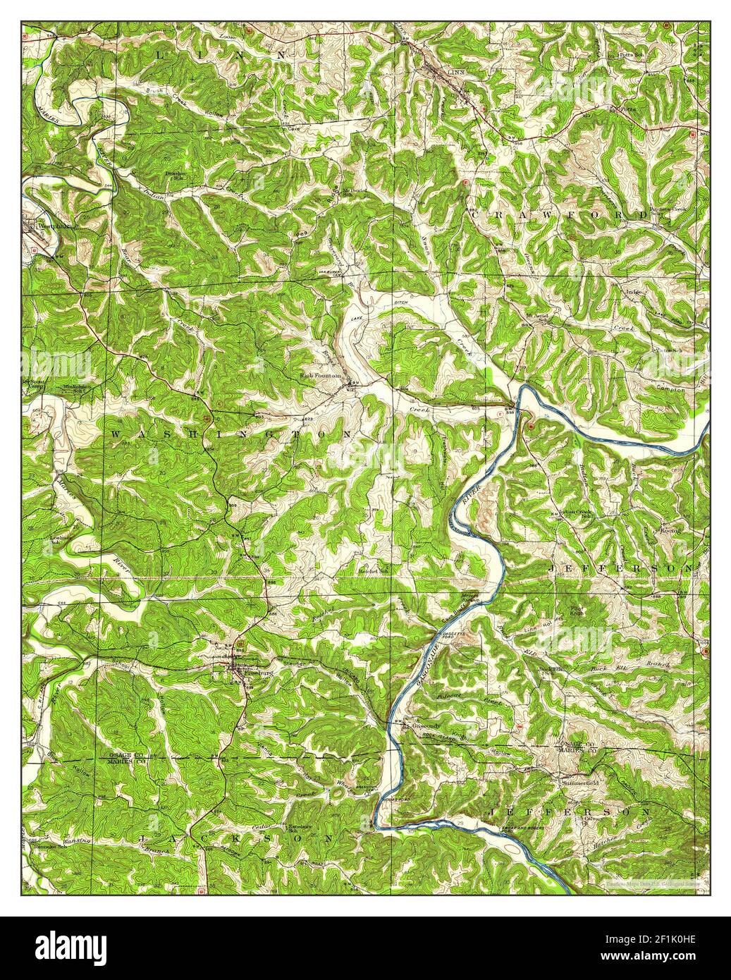 Linn missouri map hi-res stock photography and images - Alamy