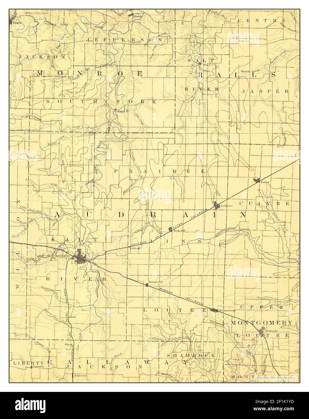 Mexico, Missouri, map 1890, 1:125000, United States of America by ...