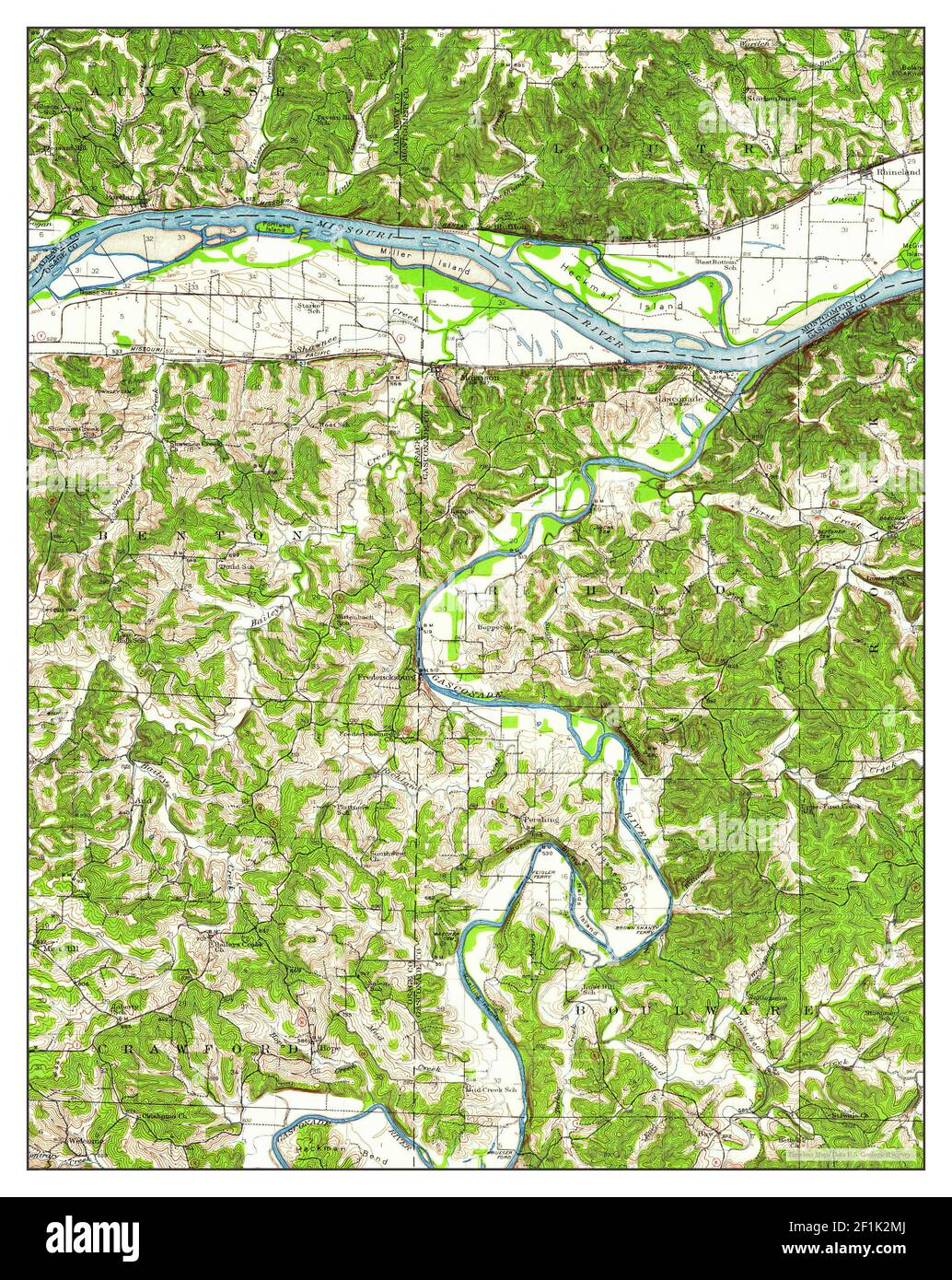 Morrison, Missouri, map 1942, 1:62500, United States of America by ...
